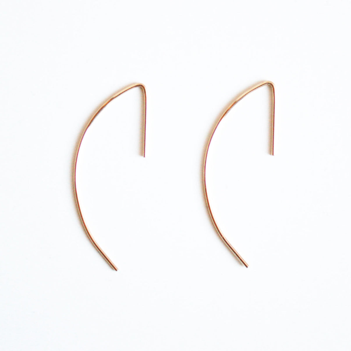 Curved Bar Threader Earrings | 14k Gold Filled or Sterling Silver ...
