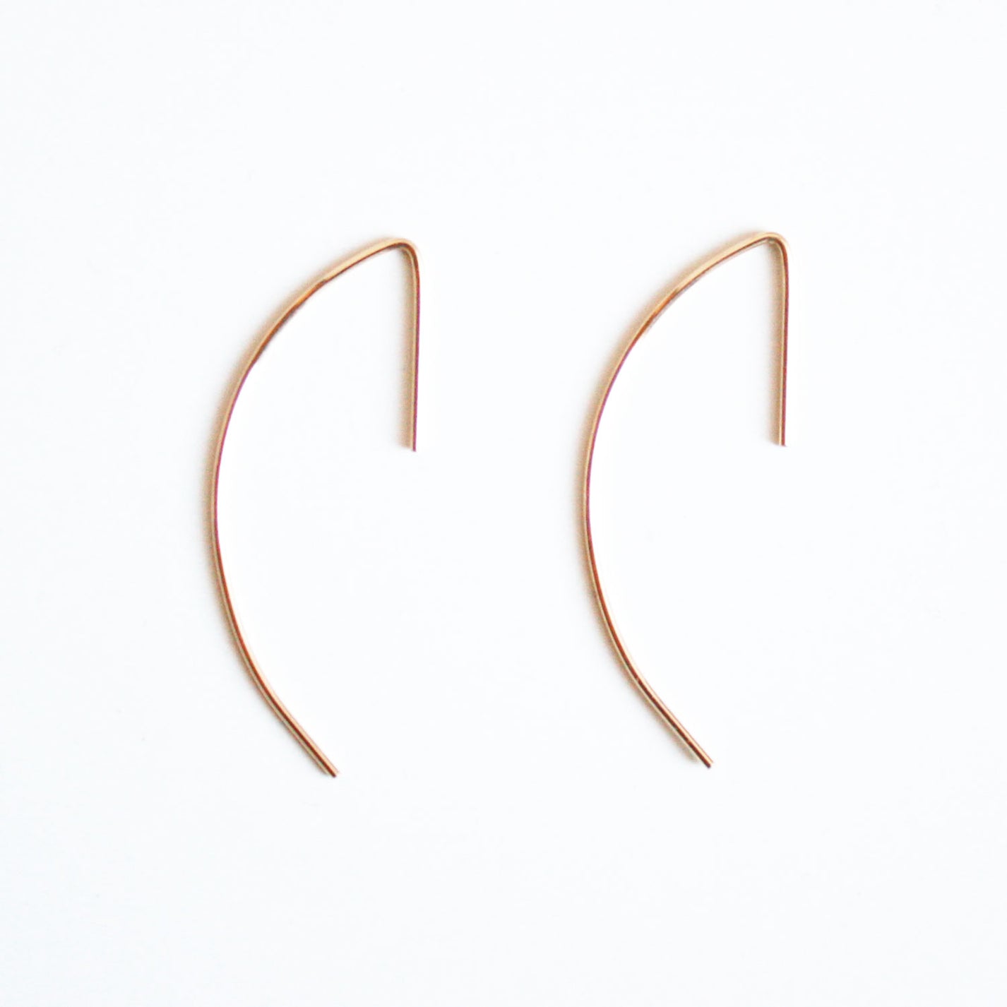 Curved Bar Threader Earrings | 14k Gold Filled or Sterling Silver ...