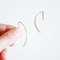 Curved Bar Threader Earrings | 14k Gold Filled or Sterling Silver ...