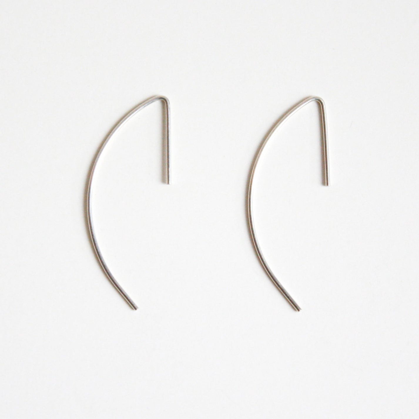 Curved Bar Threader Earrings | 14k Gold Filled or Sterling Silver ...