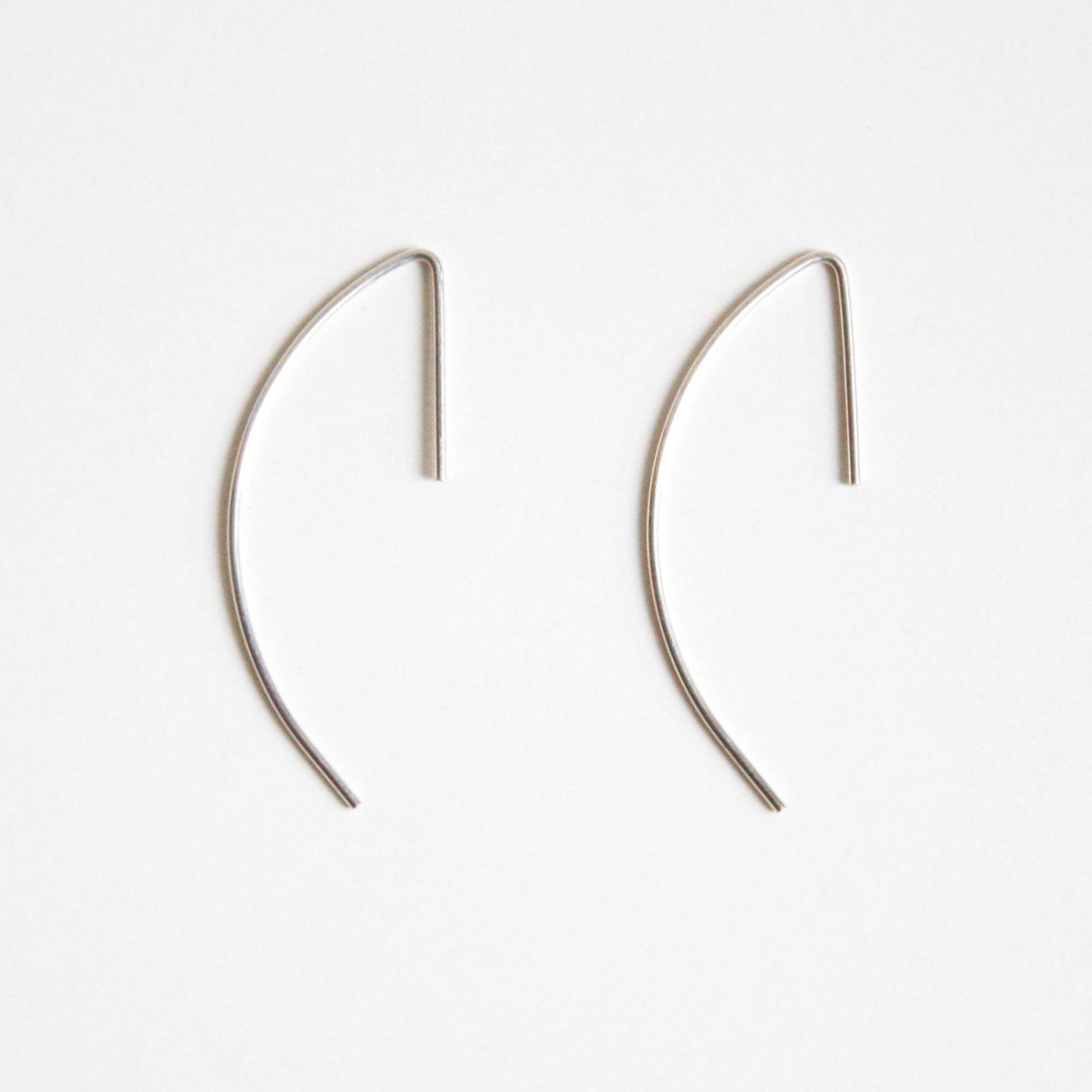 Curved Bar Threader Earrings | 14k Gold Filled or Sterling Silver ...