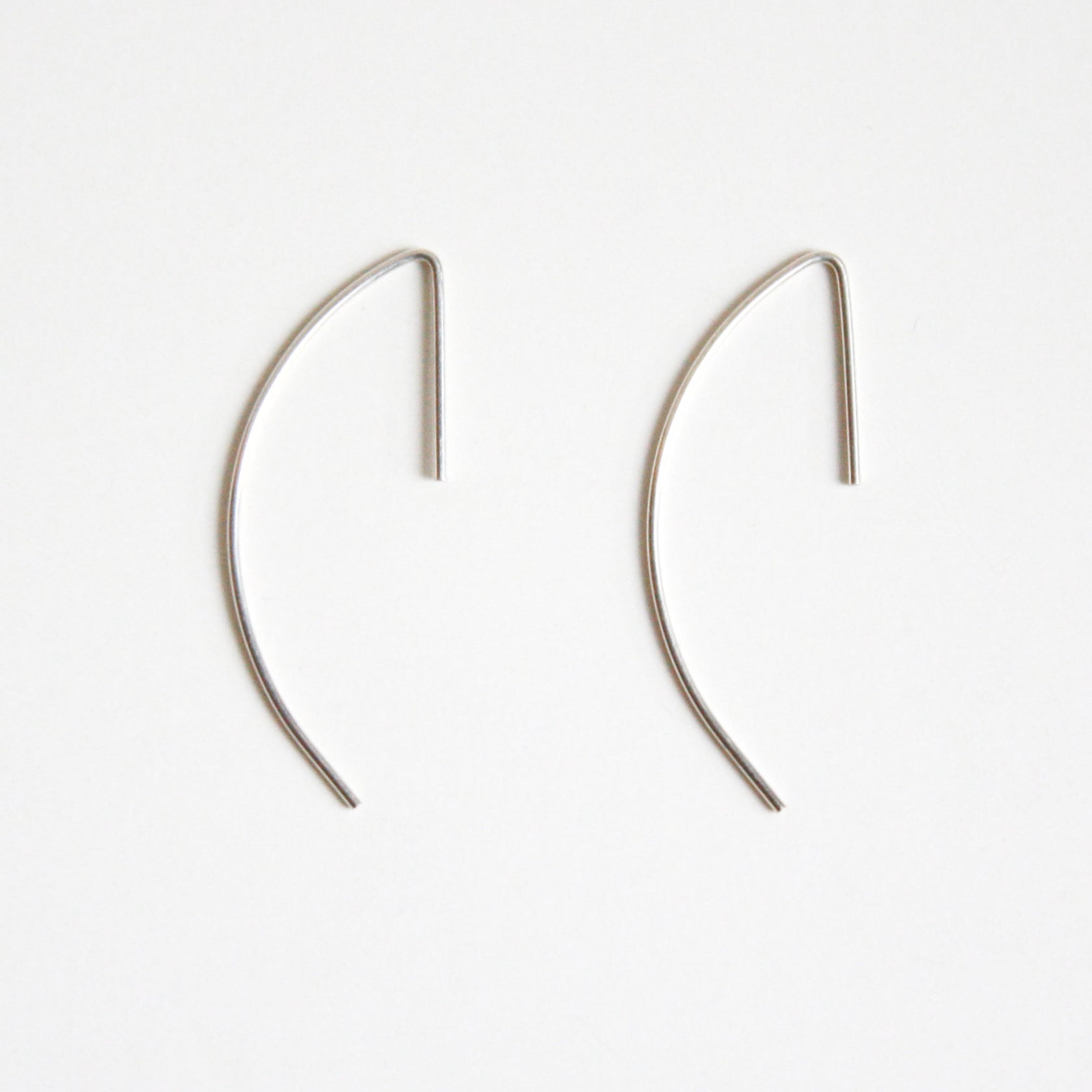 Curved Bar Threader Earrings | 14k Gold Filled or Sterling Silver ...