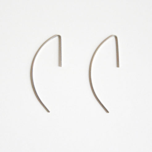 Curved Bar Threader Earrings | 14k Gold Filled or Sterling Silver ...